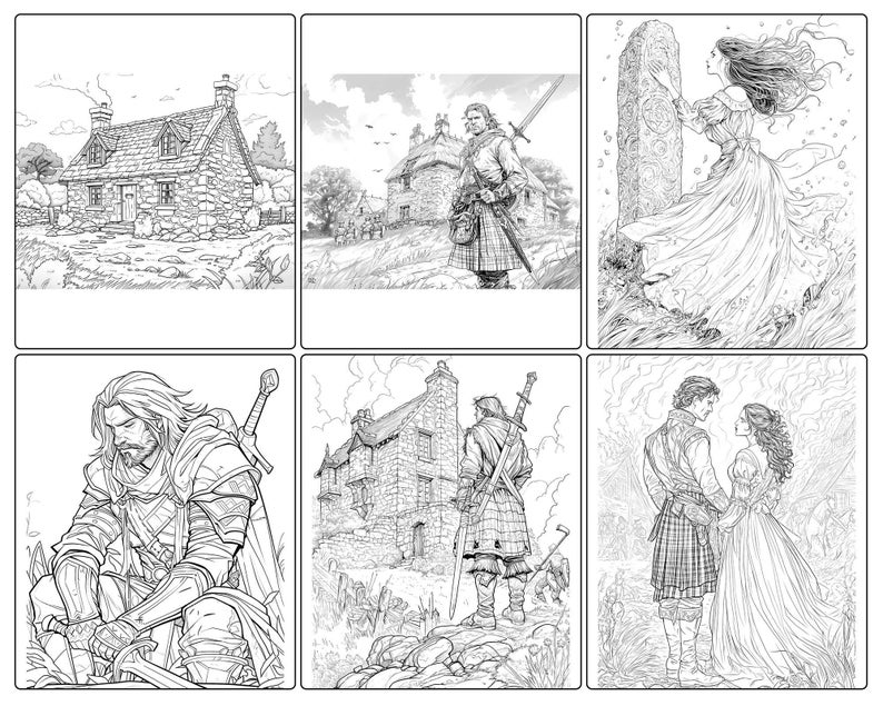 Outlander Coloring Book: Scotland Inspired Designs (59 Printable Pages ...