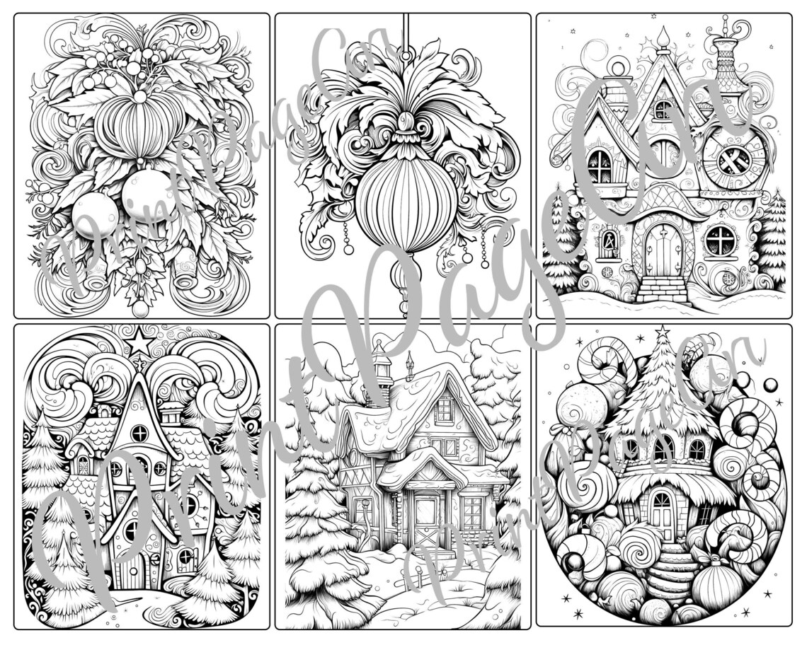 Christmas Decor 52 Printable Coloring Pages Coloring Book - Etsy