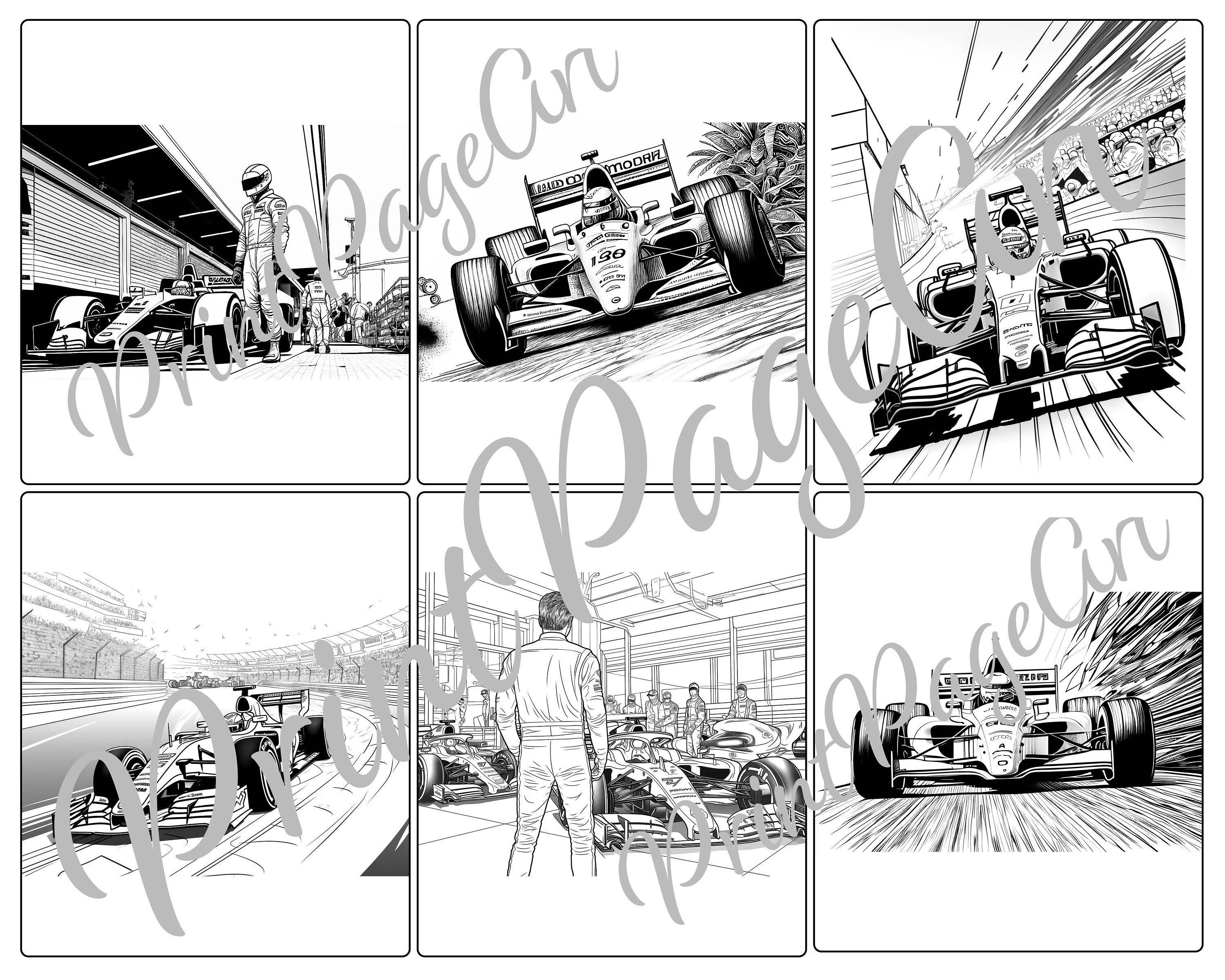 28 Formula One Pages Racing Car Adult Grayscale Coloring Pages Adult ...