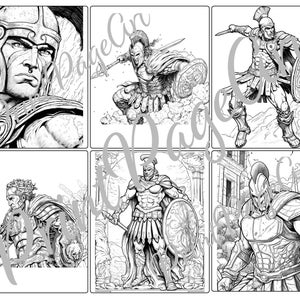 Gladiators Adult Coloring Book: 30 Printable Pages + 6 Posters (digital ...