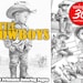 Little Cowboy Western Cute Boy Coloring Pages for Adult - Etsy
