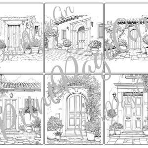 Italian Doors, 39 Printable Coloring Pages for Teens and Adults - Etsy