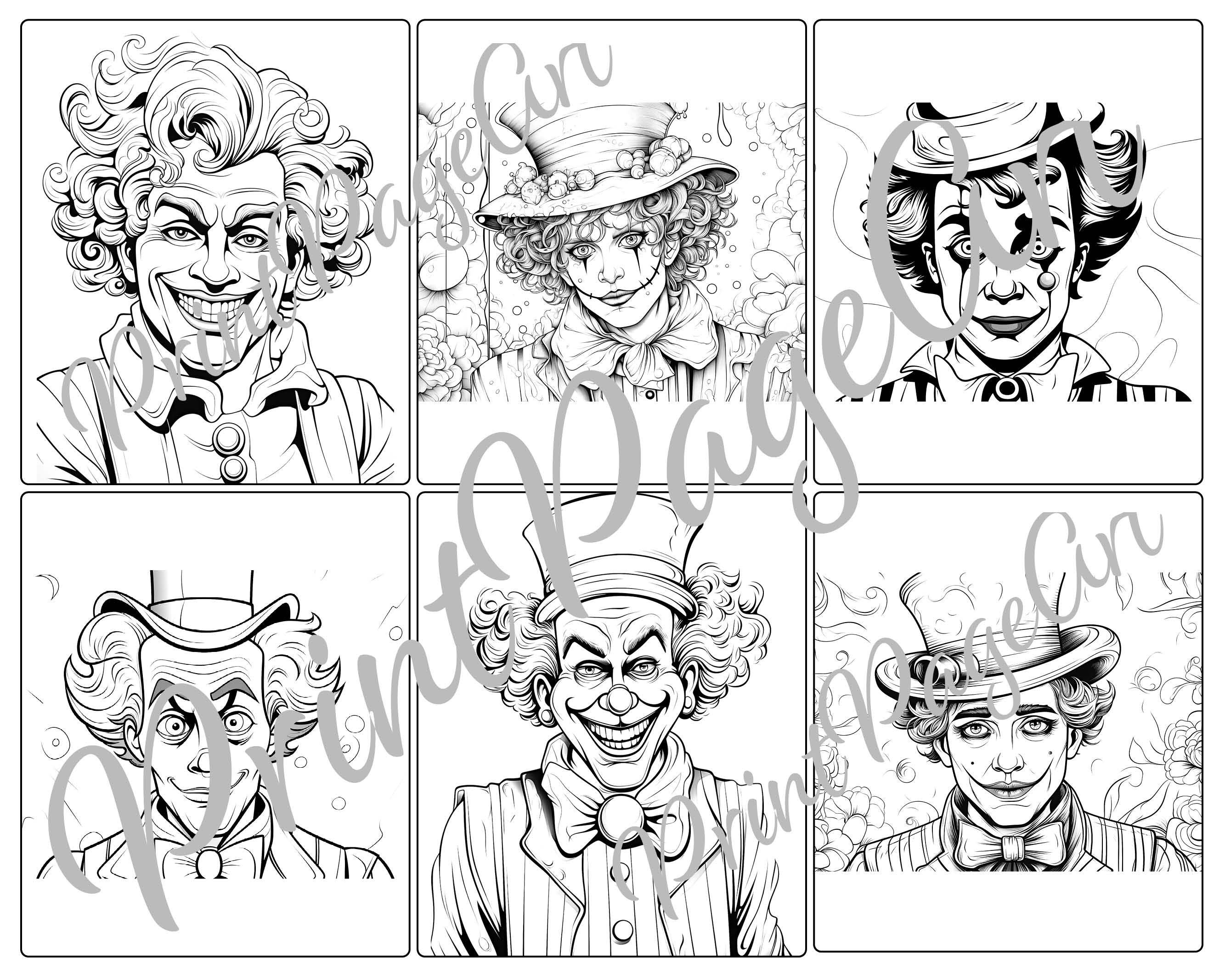 Clown Family Printable Pages Circus Theme Comedy Show Coloring Book ...