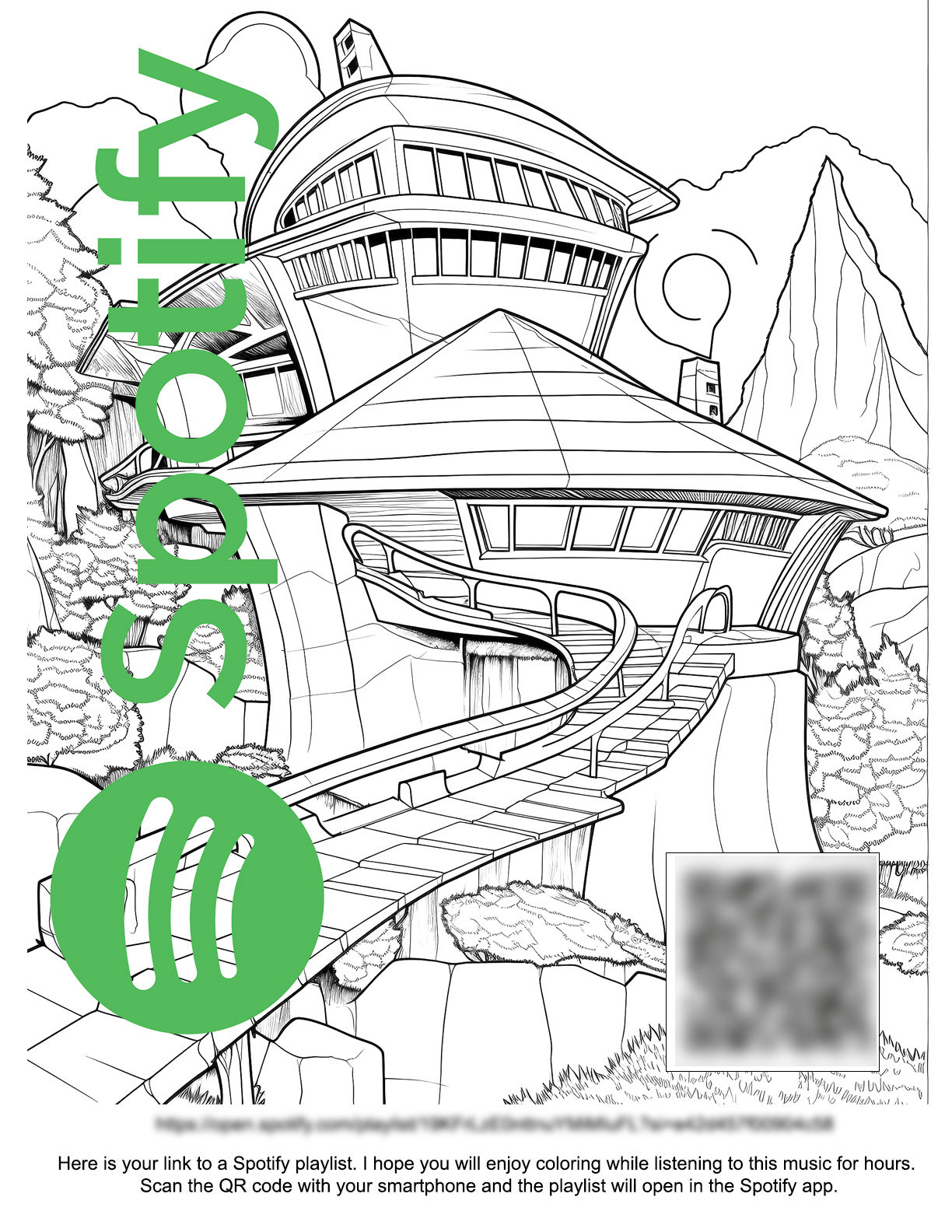 24 Futuristic Houses Adult Coloring Page Printable Adult Coloring Book ...