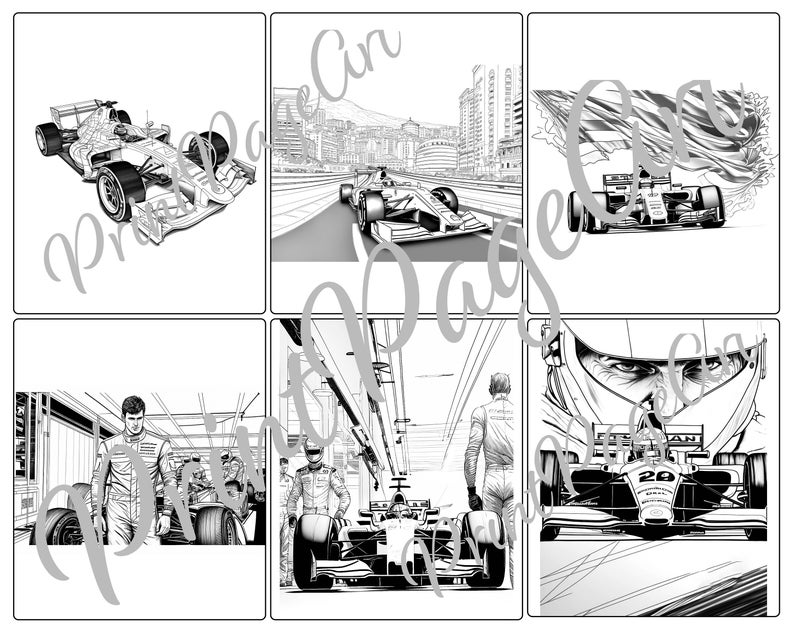 28 Formula One Pages Racing Car Adult Grayscale Coloring Pages Adult ...