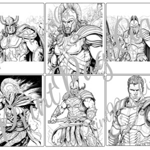 Gladiators Adult Coloring Book: 30 Printable Pages + 6 Posters (digital ...