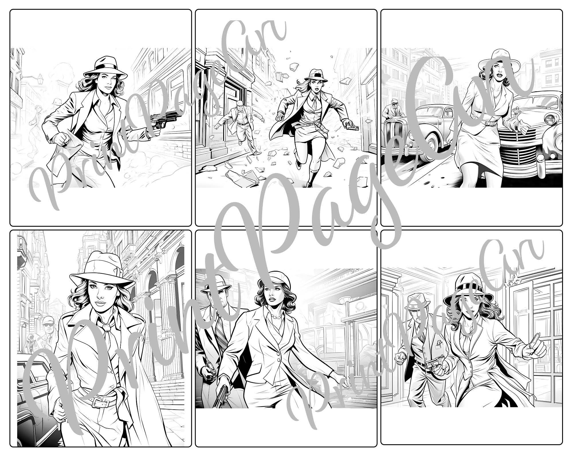 Gangster Ladies, Coloring Pages for Teens & Adults, 33 Unique ...