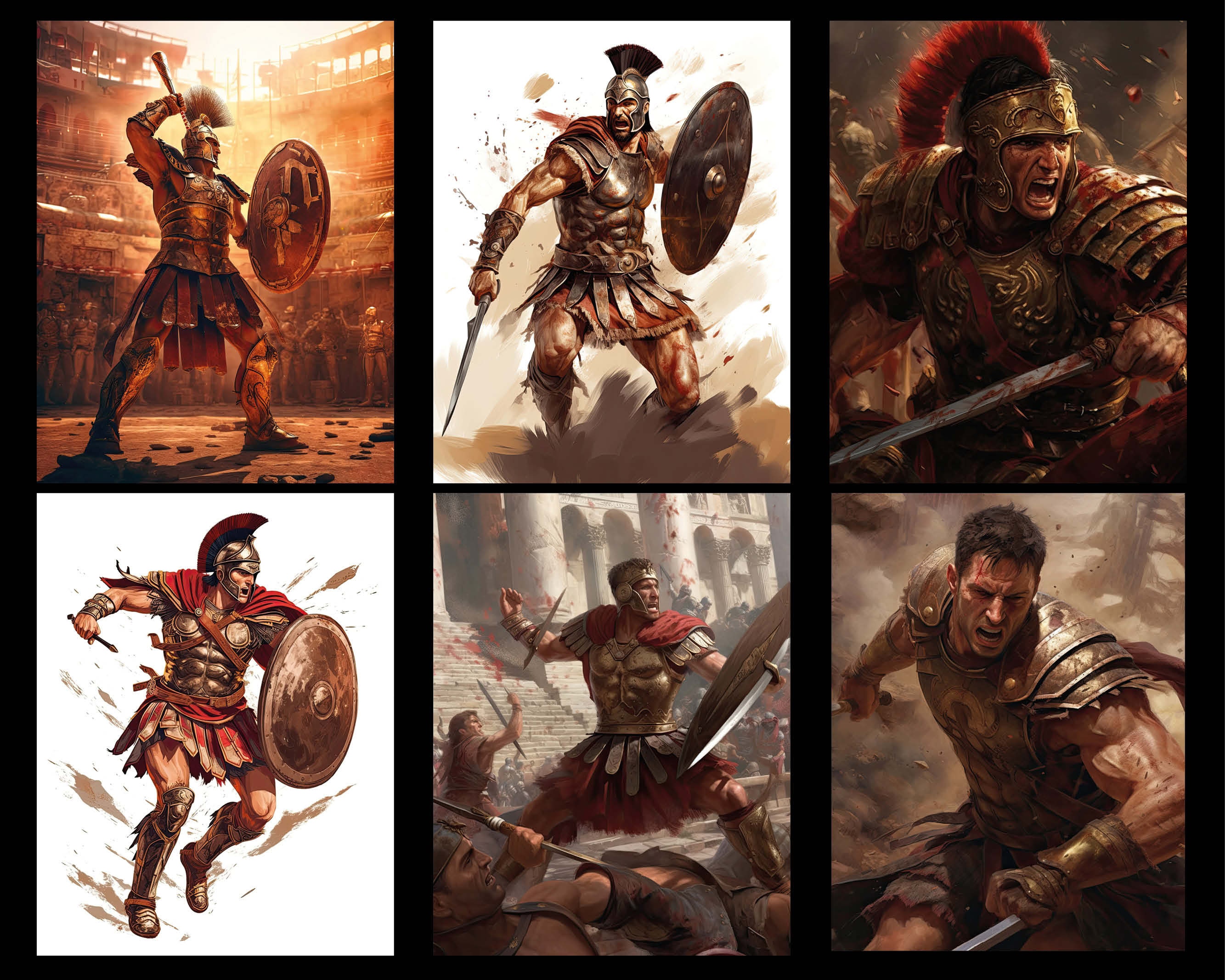 Gladiators, Adult Coloring Book, 30 Printable Coloring Page Cover ...