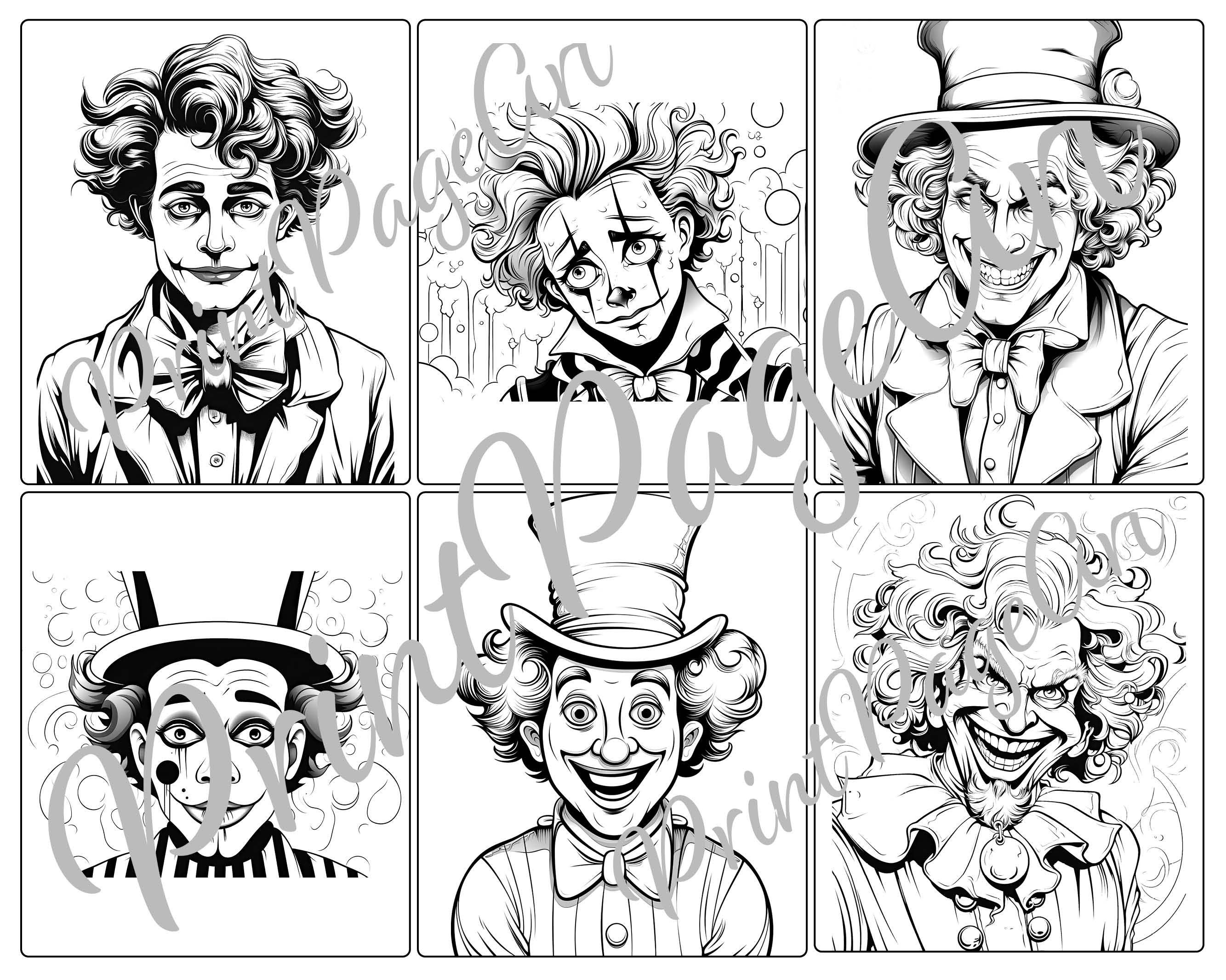Clown Family Printable Pages Circus Theme Comedy Show Coloring Book ...