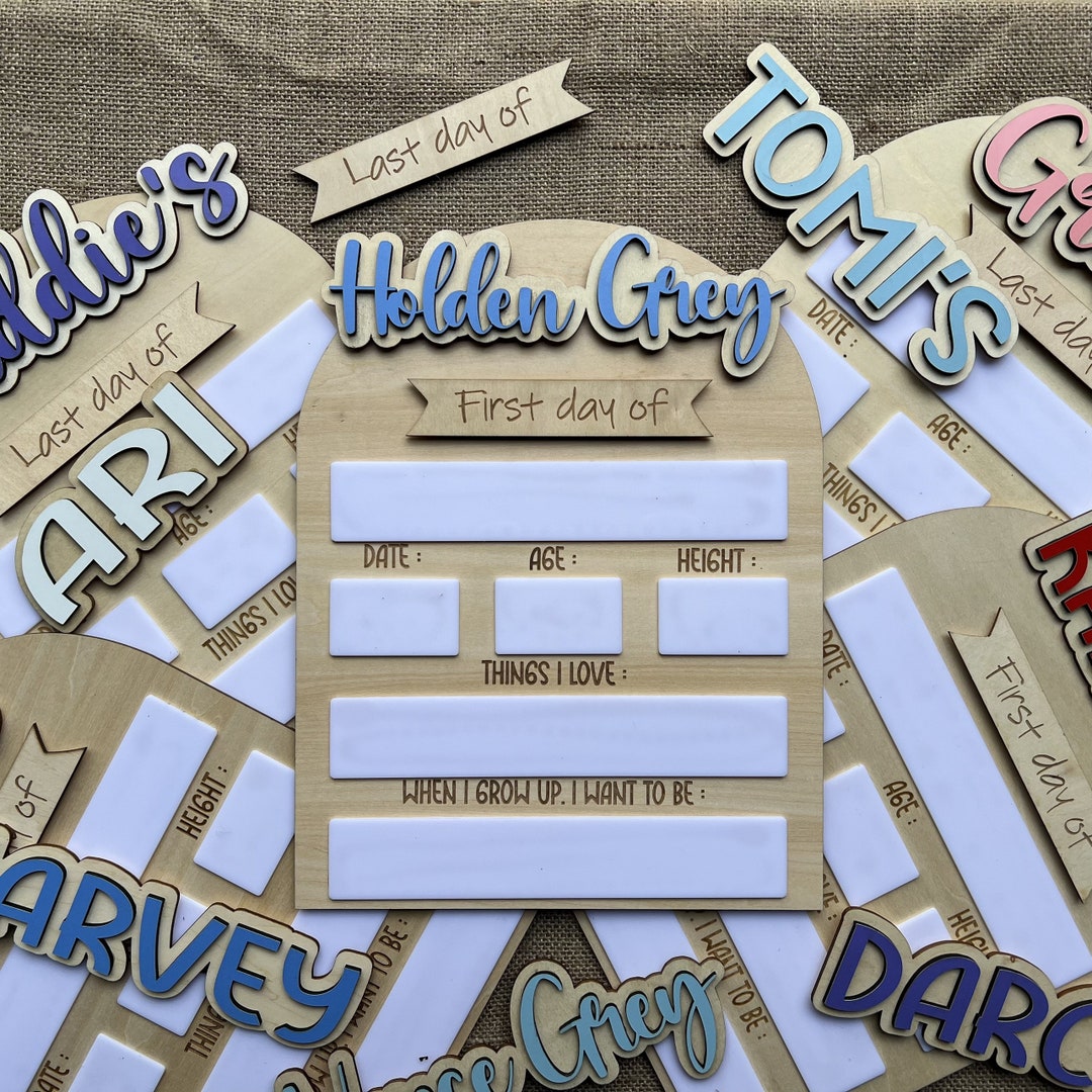 Customized First and Last Day School Sign, First Day of School Wooden ...