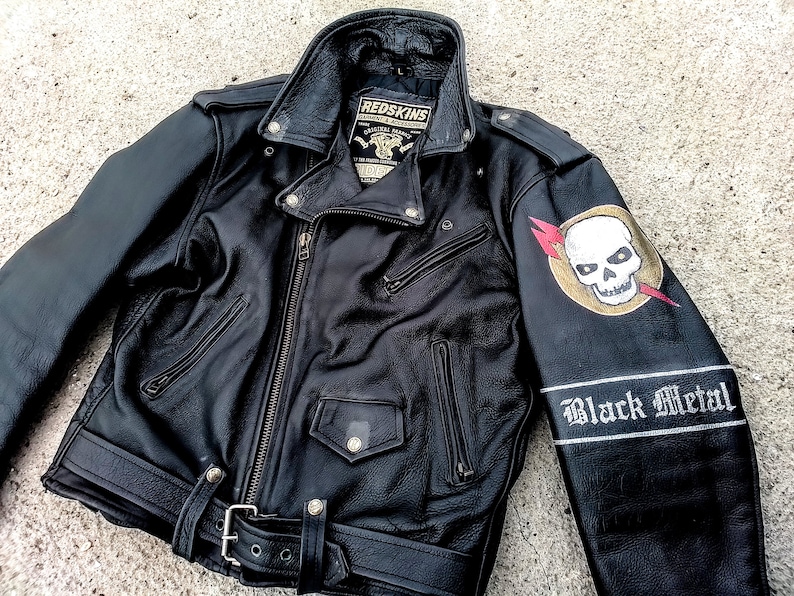 Vintage Motorcycle Jacket Hand Painted - Etsy