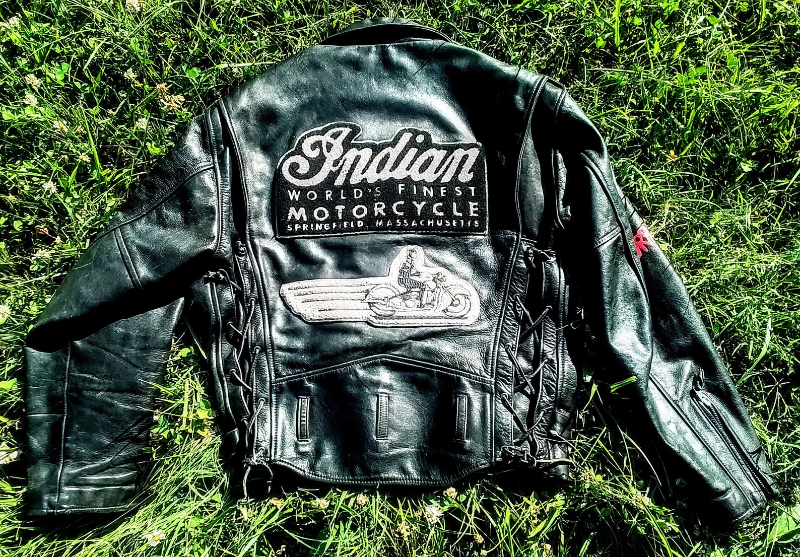 Vintage Motorcycle Jacket Hand Painted INDIAN - Etsy