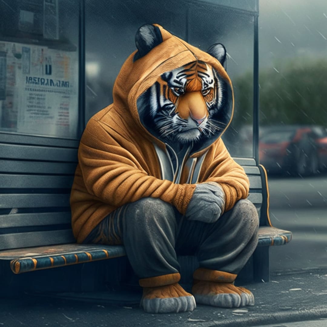 Tiger Leaving Town Bus Stop Printable Wall Art - Etsy