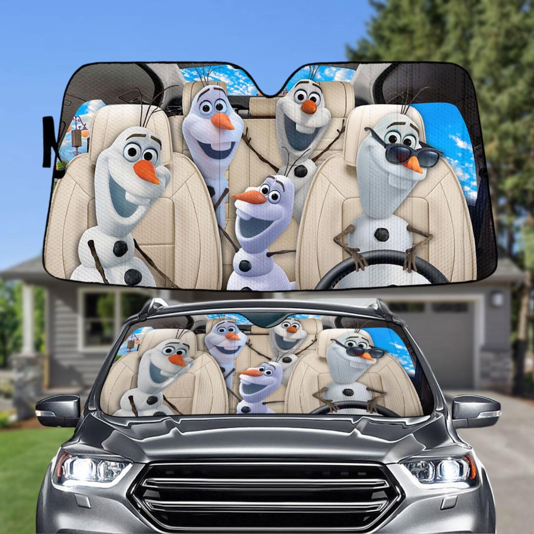 Olaf Car Sunshade, Funny Olaf Car Shade, Olaf Auto Sunshade, Disney ...