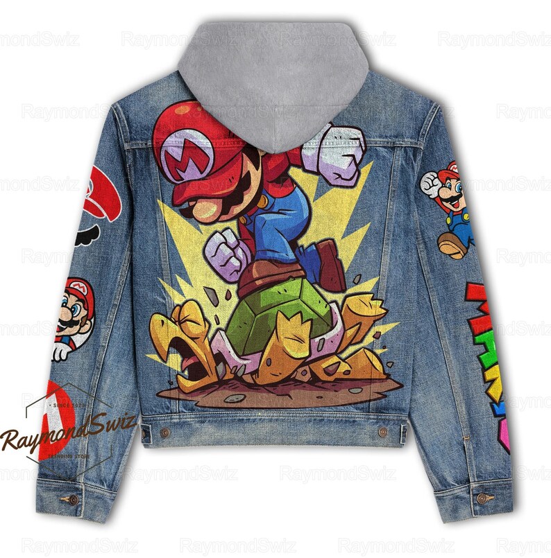Mario Jugend Jeansjacke, Mario Jeansjacke, Super Mario Jacke, Mario ...