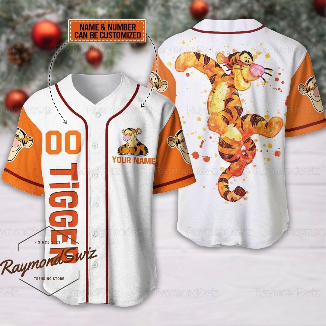 Halloween Tigger Jersey Shirt, Winnie the Pooh Baseball Shirt, Custom ...