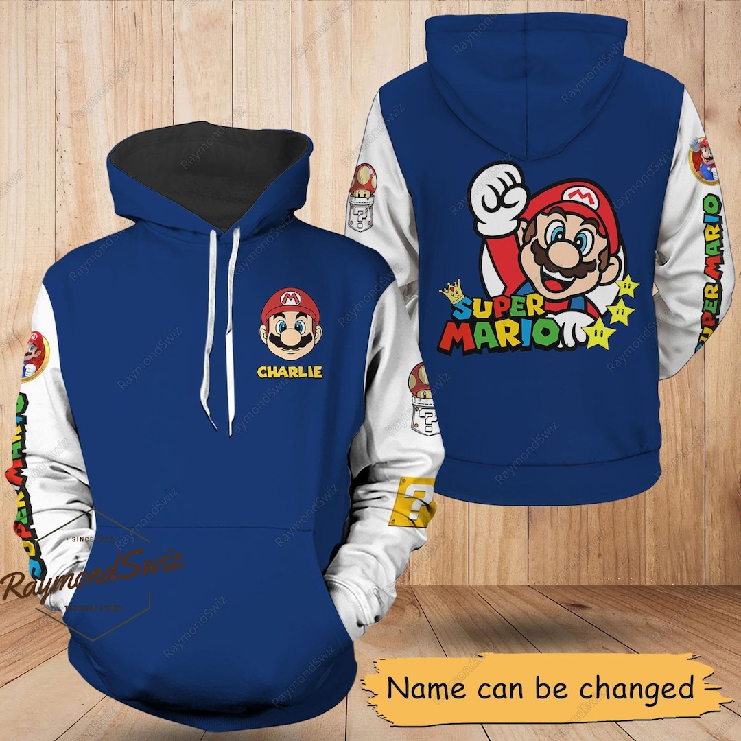 Super Mario Hoodie, Funny Mario Hoodie, Custom Super Mario Hoodie ...