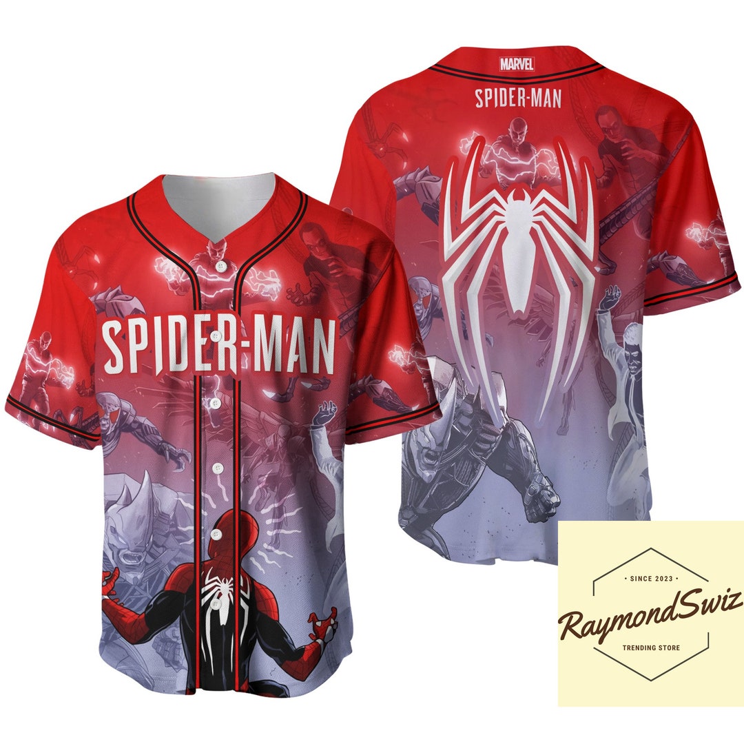 Spiderman Jersey Shirt, Spiderman Baseball Jersey, Spiderman Baseball ...