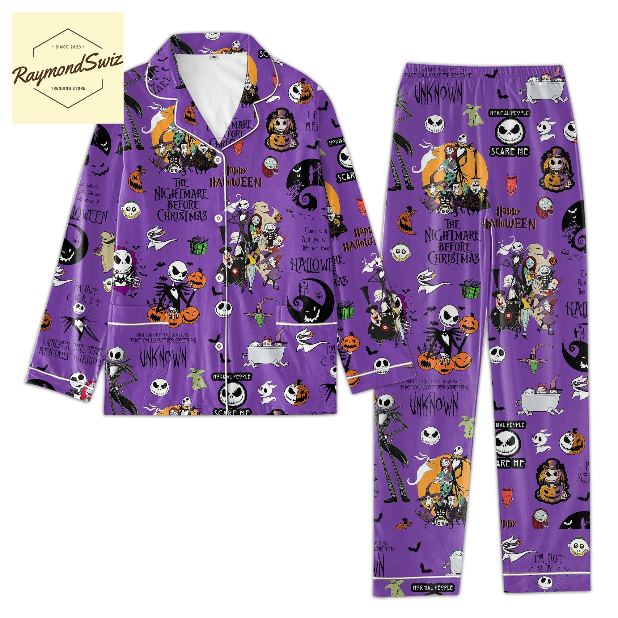 Jack Skellington Pajamas Set, Jack And Sally Pajamas, Nightmare Before ...
