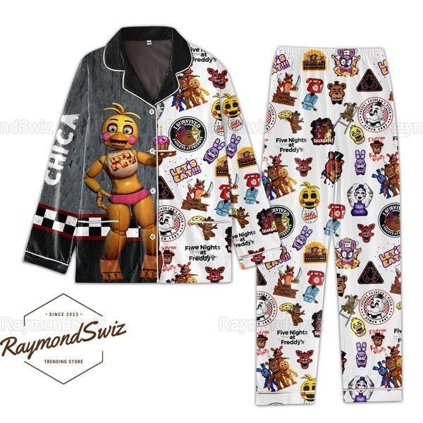 FNAF Five Nights at Freddy's Chica Pajamas Set, Movie Pajamas Set ...