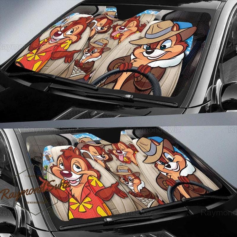 Chip And Dale Car Sunshade, Disney Couple Sunshade, Disney Family ...