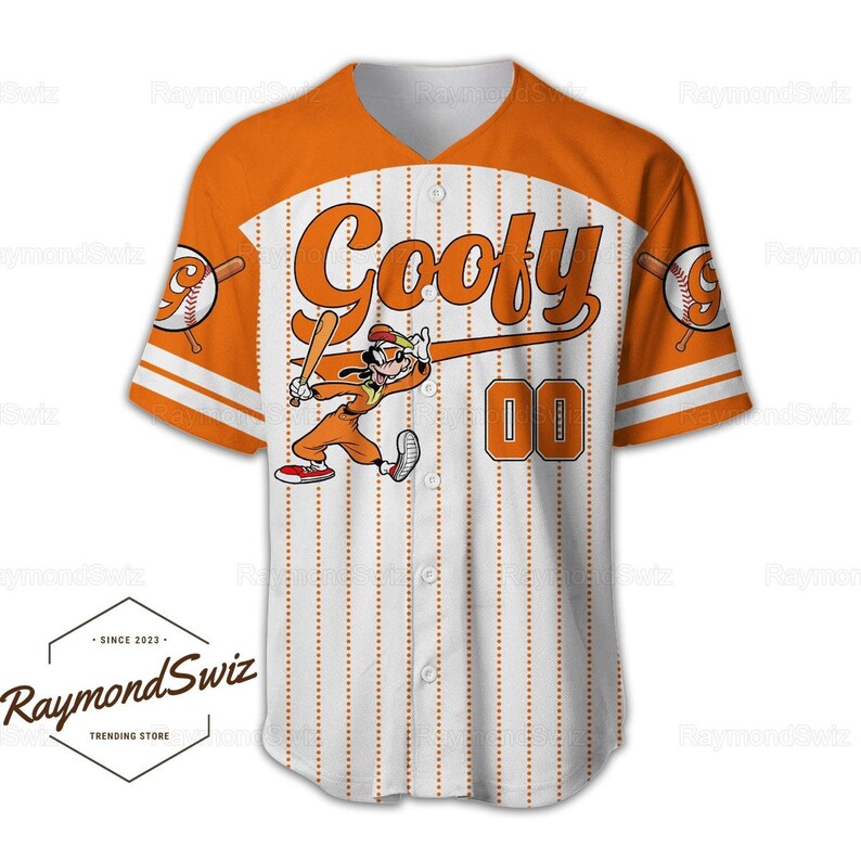 Camisa de Jersey Goofy, Jersey de béisbol Goofy personalizado, Jersey ...