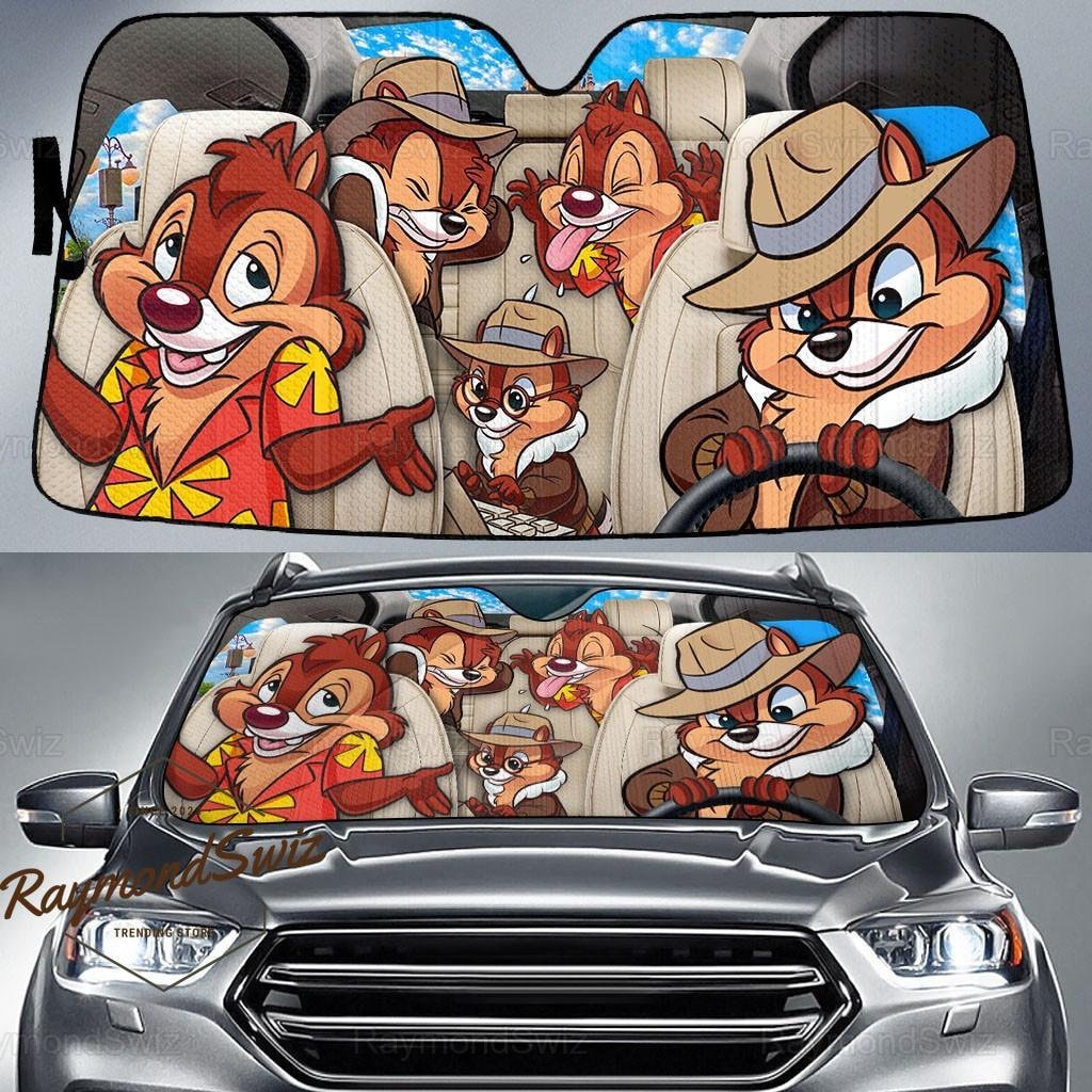 Chip And Dale Car Sunshade, Disney Couple Sunshade, Disney Family ...
