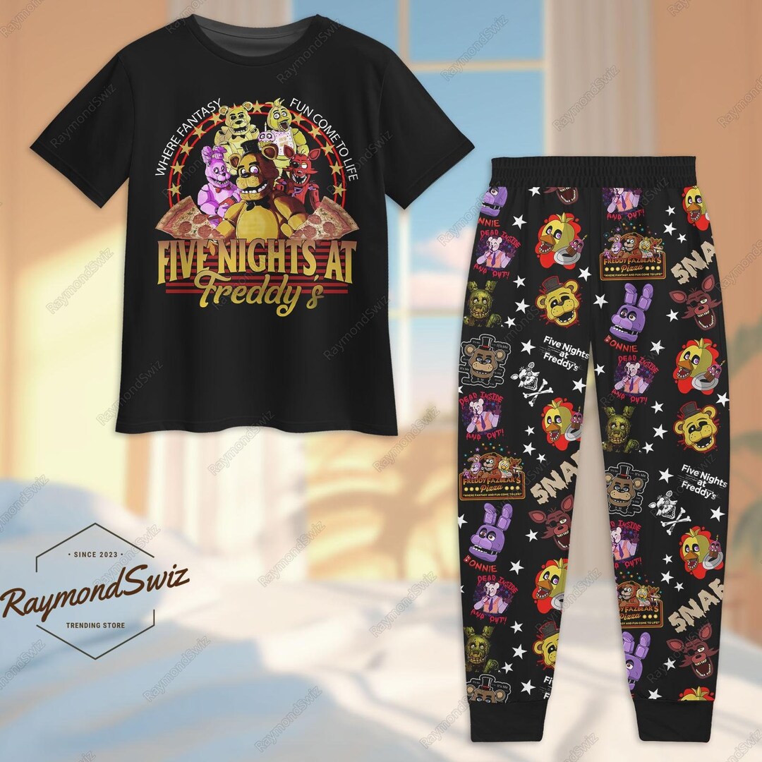 Five Nights at Freddy's Pajamas, Freddy Fazbear Pajamas Set, Horror ...