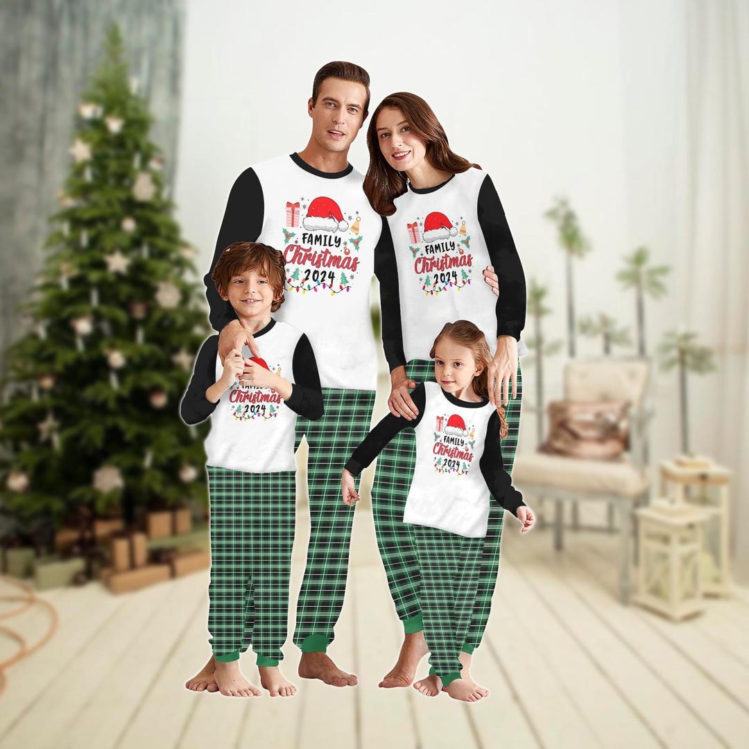 Family Christmas 2024 Pajamas Set, Christmas Lights Shirt, Xmas ...