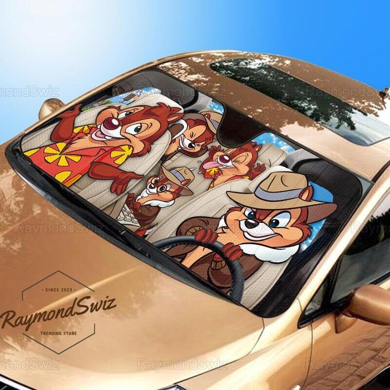 Chip And Dale Car Sunshade, Disney Couple Sunshade, Disney Family ...