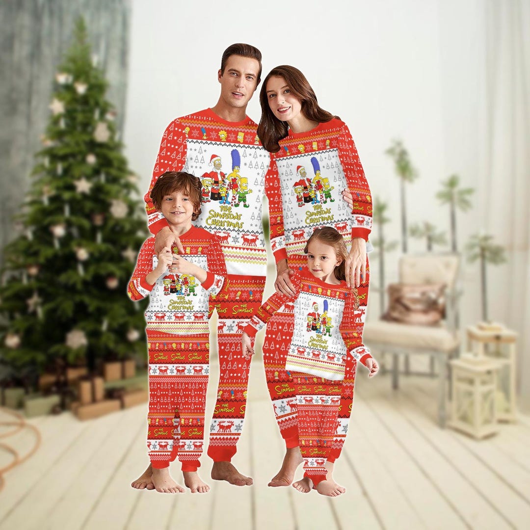 The Simpsons Family Pajamas Set, Simpsons Characters Matching Pajamas ...