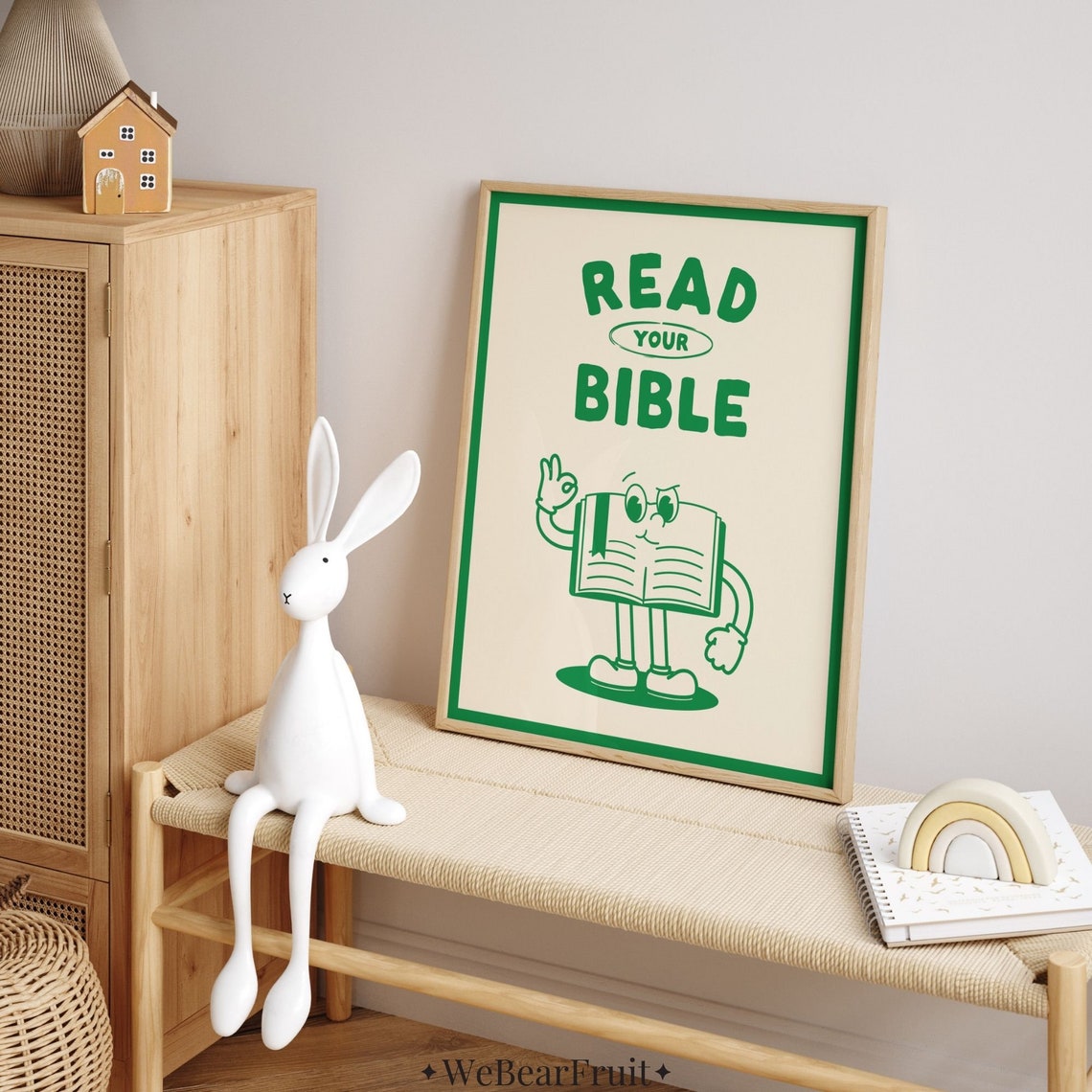 Read Your Bible Retro Christian Poster Modern Christian Art - Etsy