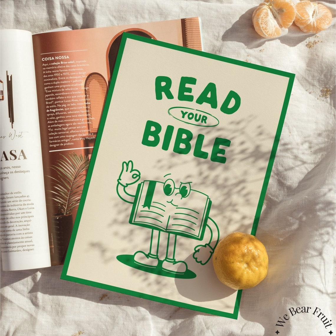 Read Your Bible Retro Christian Poster Modern Christian Art - Etsy