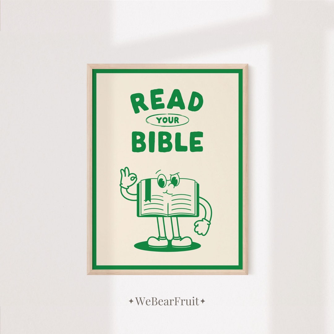 Read Your Bible, Retro Christian Poster, Modern Christian Art ...