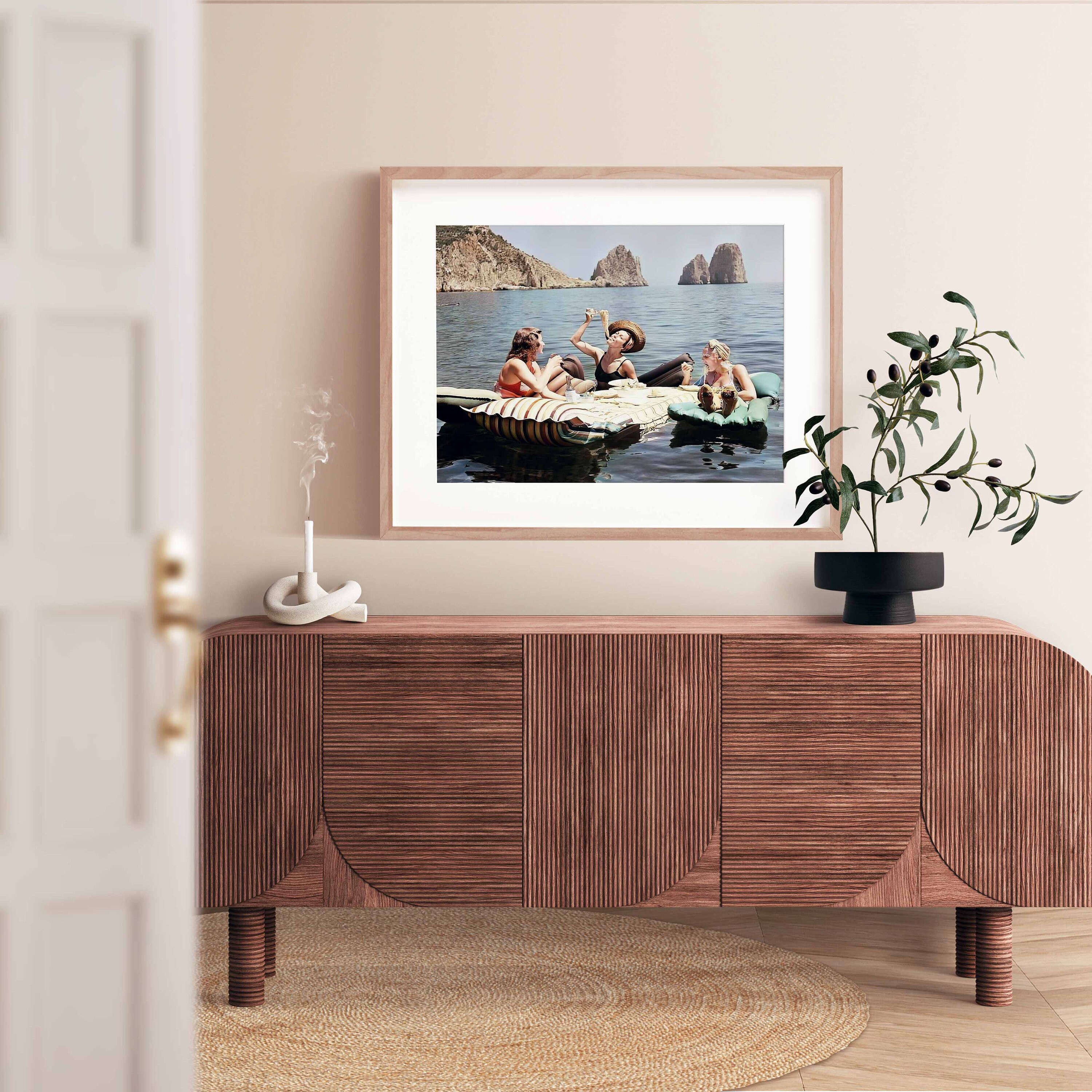 Colored Photograph Three Women Spaghetti on Water, Italy 1939 Hamilton ...