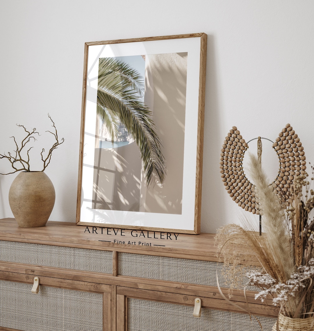 Photography of Palm Leaf "tropical Shadow". Neutral and Calm Wall Art ...