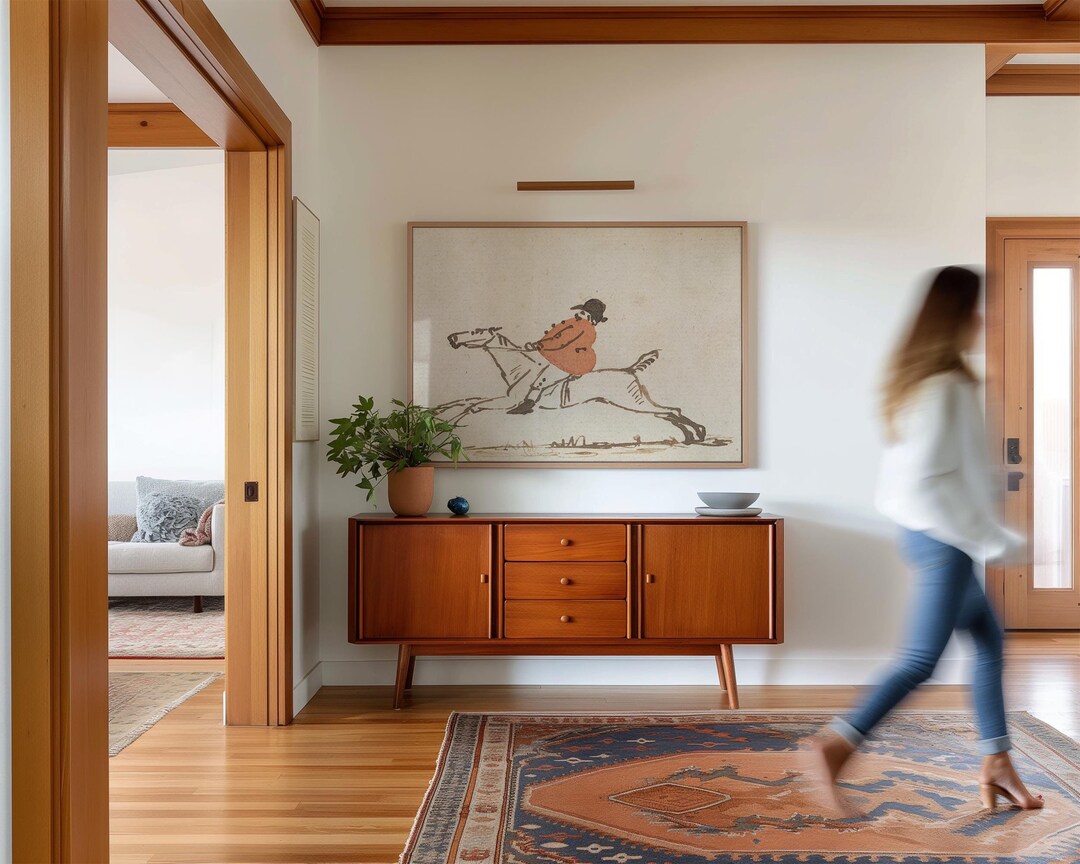 Stout Huntsman on a Galloping Horse - Joseph Crawhall - Horse and Rider ...