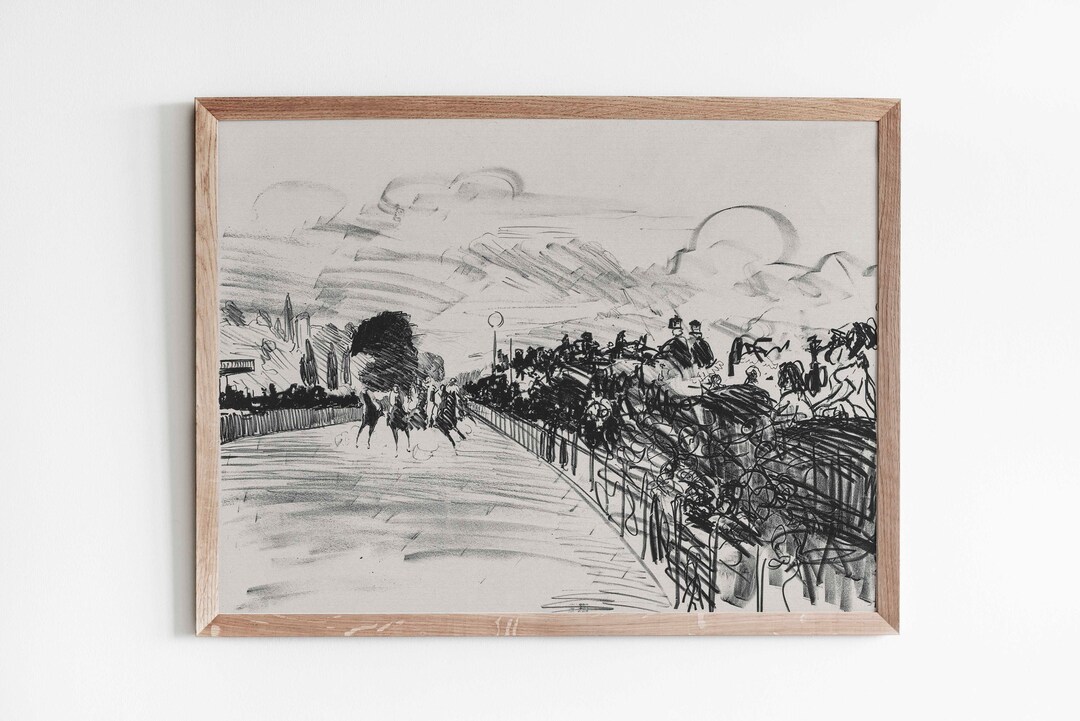 Edouard Manet Horse Racing Sketch: Vintage French Art (digital Download ...