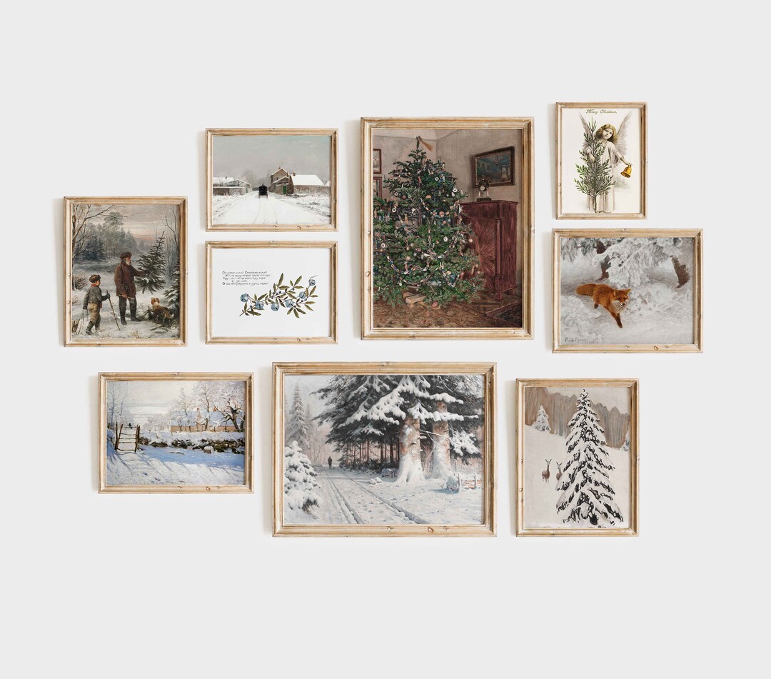 Christmas Printable Gallery Set of 9 | Fox in Snow | Christmas Bells ...