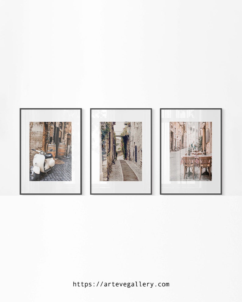 Mediterranean Italy Prints Set: Vespa, Tuscany Street (digital Download ...