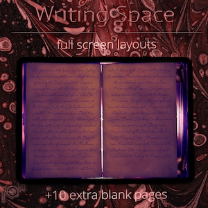 Realistic Digital Notebook, Blank Purple Witchy Journal + 10 Digital ...