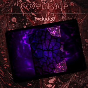 Realistic Digital Notebook, Blank Purple Witchy Journal + 10 Digital ...