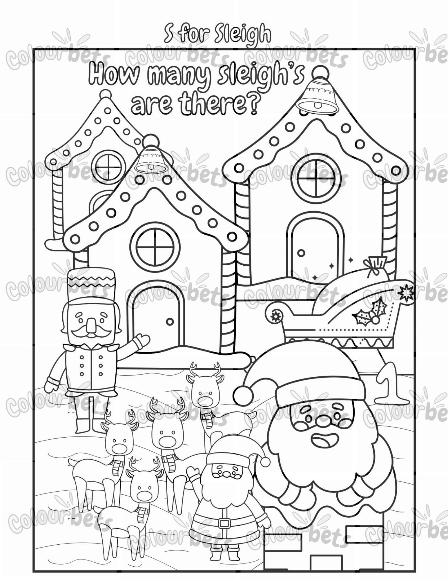 Festive Christmas Alphabet Coloring Activity Sheets for Early Education ...