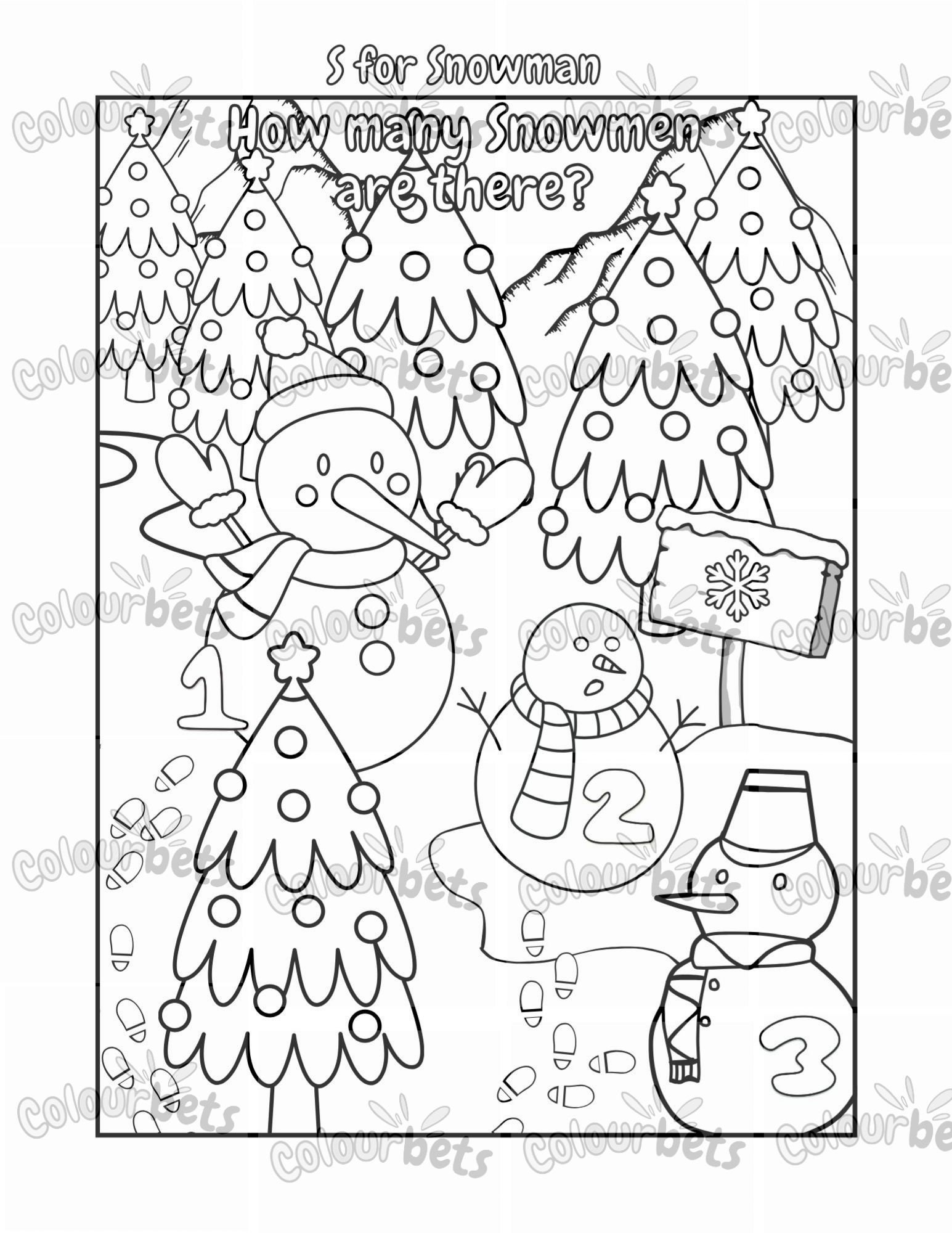 Festive Christmas Alphabet Coloring Activity Sheets for Early Education ...