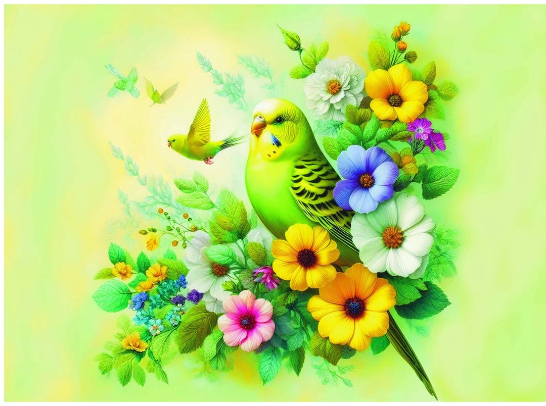 Vintage Bird and Flower Decoupage Paper for Crafts - Rustic Floral ...