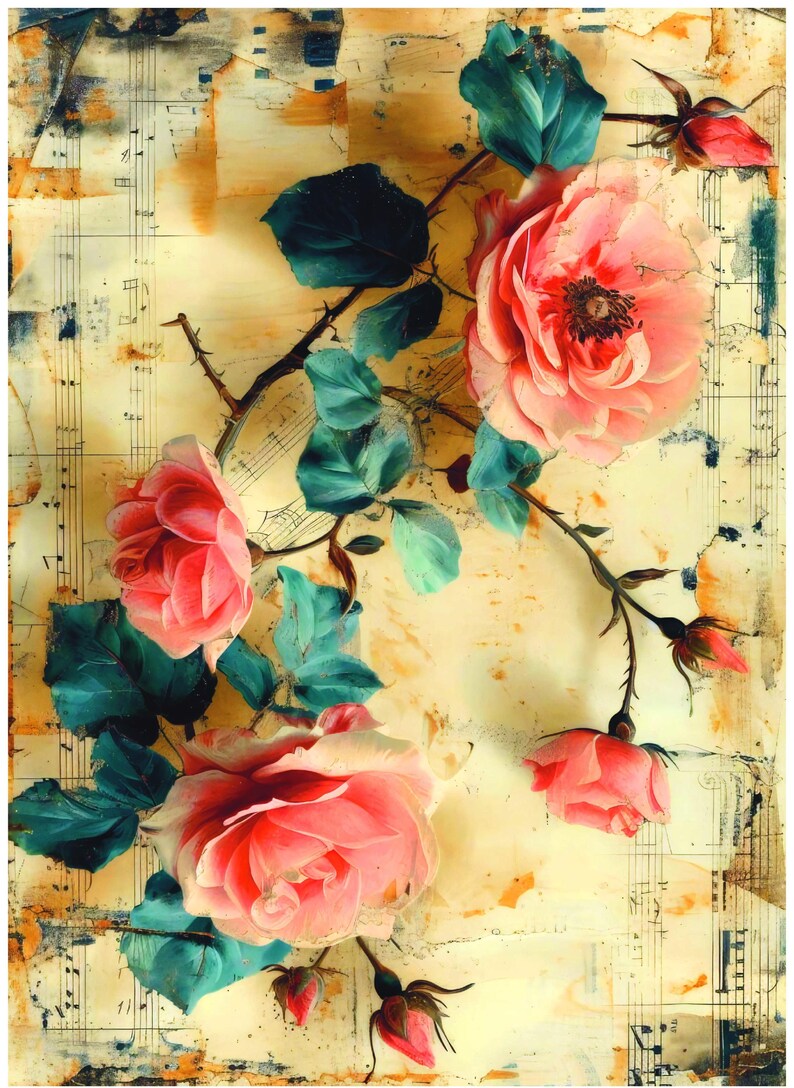 Floral Bee Rice Paper, Vintage Decoupage Paper, A3 Size - Etsy