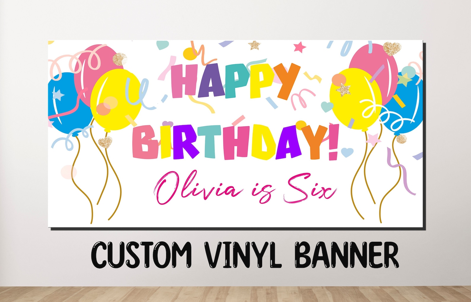 Personalized Printanle Birthday Banner, Happy Birthday Banner ...