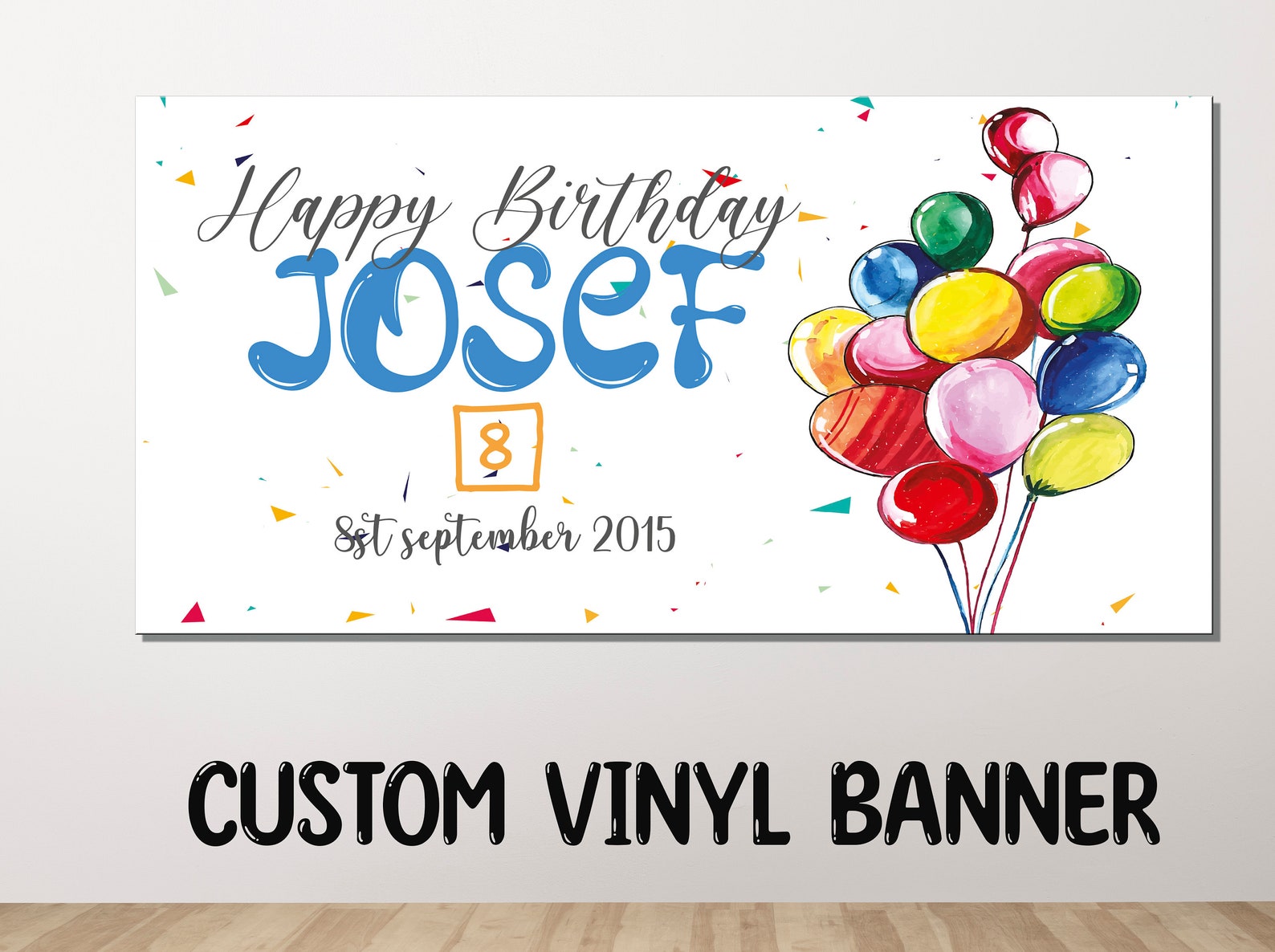 Printable Happy Birthday Banner Personalized , Personalized Birthday ...