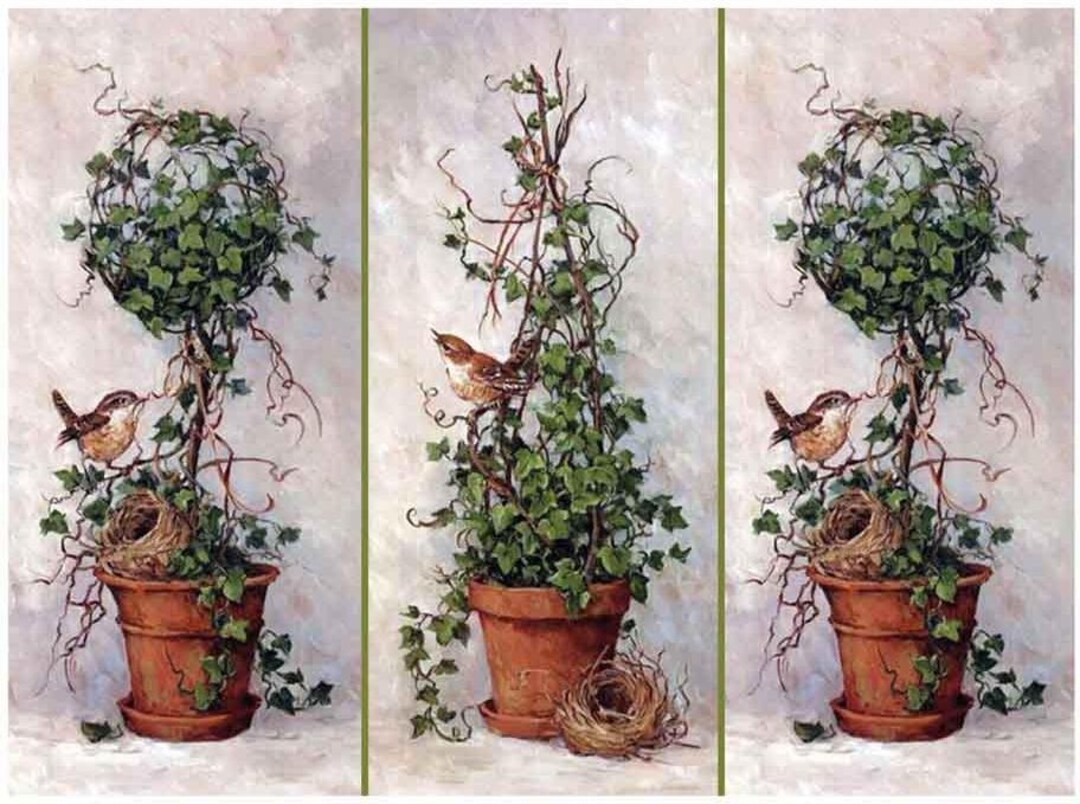 Plant and Bird Decoupage Paper, Botanical Art, Scrapbook Paper - Etsy