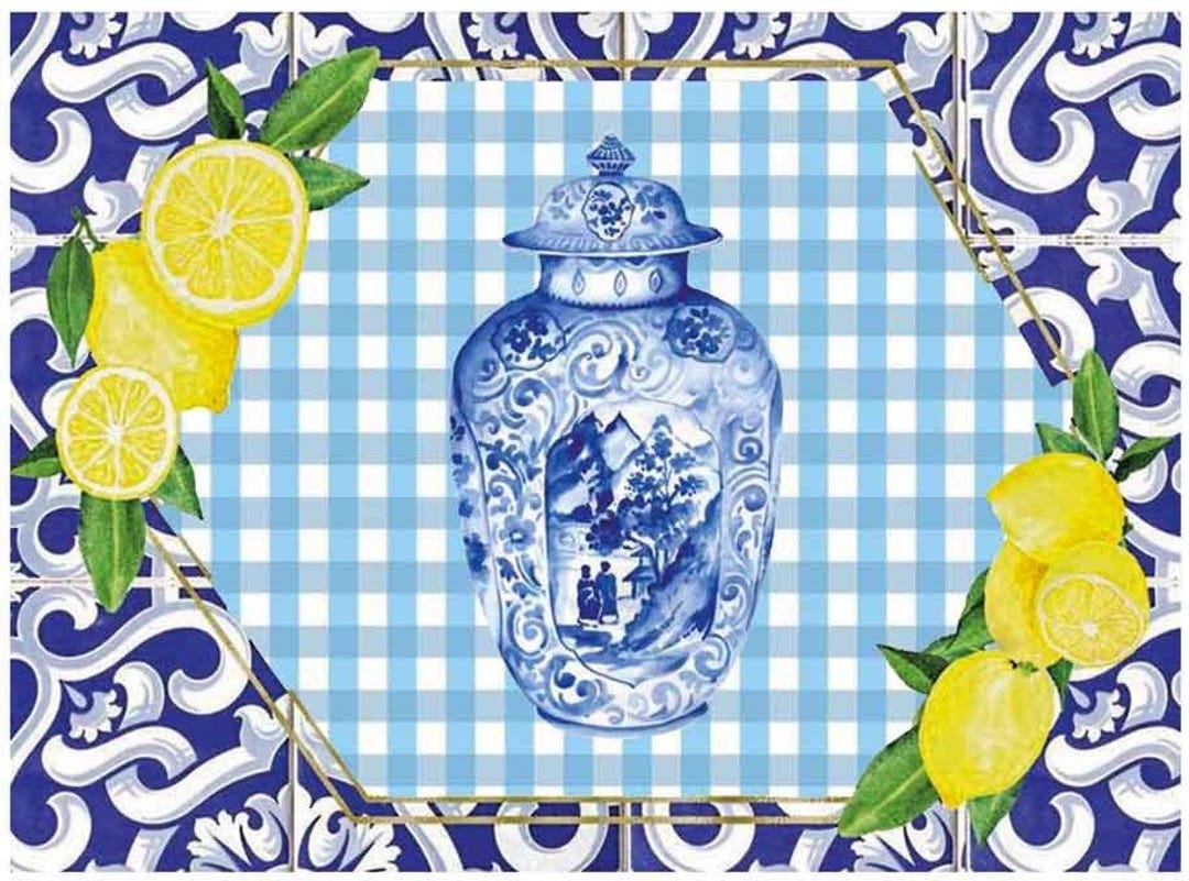 Chinoiserie Lemon Collage Rice Paper, Floral Insect Craft Sheet - Etsy